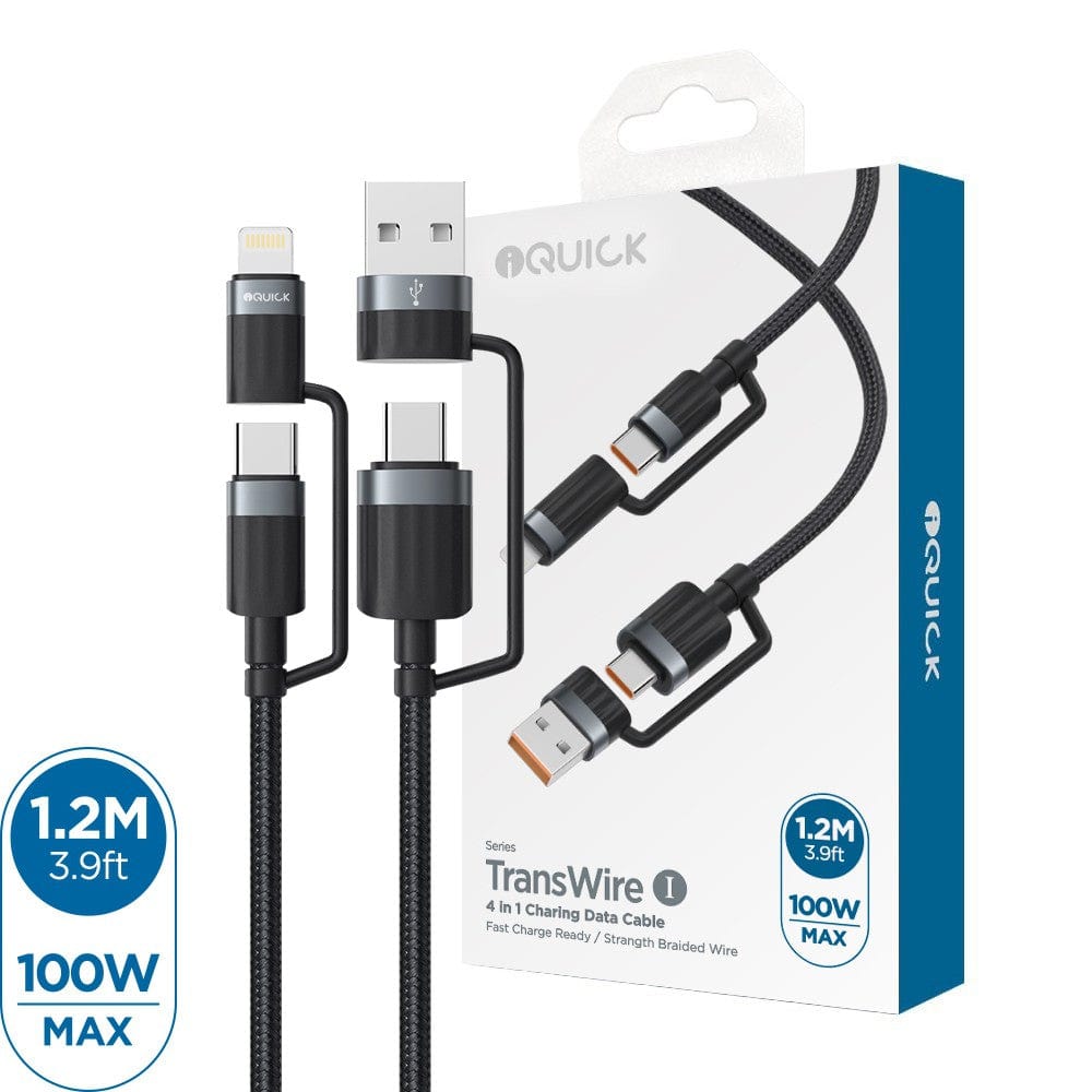 iQuick TransWire I Series 4-in-1 Charging Cable | 100W Fast Charge for ...